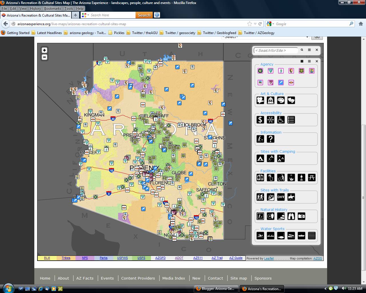 Arizona Geology: Arizona Recreation and Cultural Sites map now online