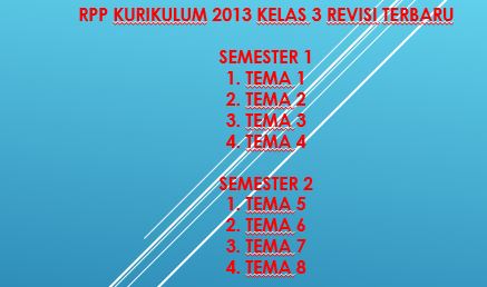 RPP K13 Kelas 3 Revisi Terbaru Semester 1 Lengkap - caracekmania