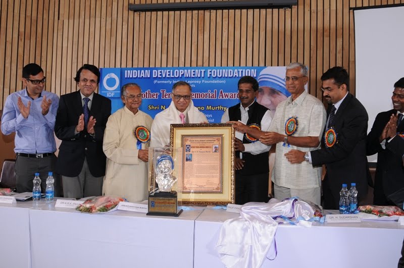 INDIAN DEVELOPMENT FOUNDATION: Narayana Murthy receives Mother Teresa Award