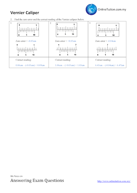 Vernier Caliper | SPM Physics Form 4/Form 5 Revision Notes