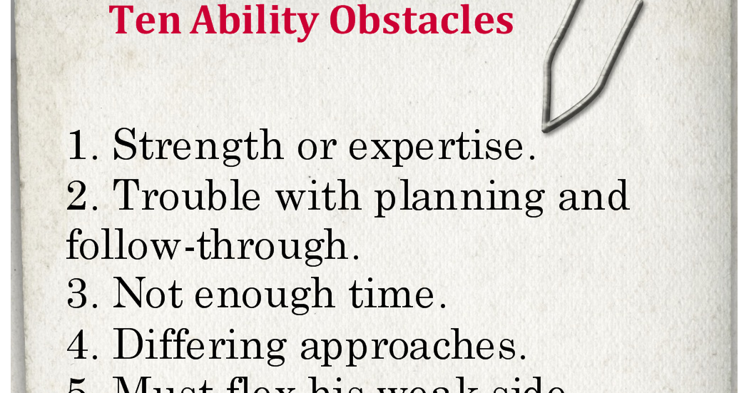 Story Building Blocks: Game On!: Stirring the Plot: Ability Obstacles