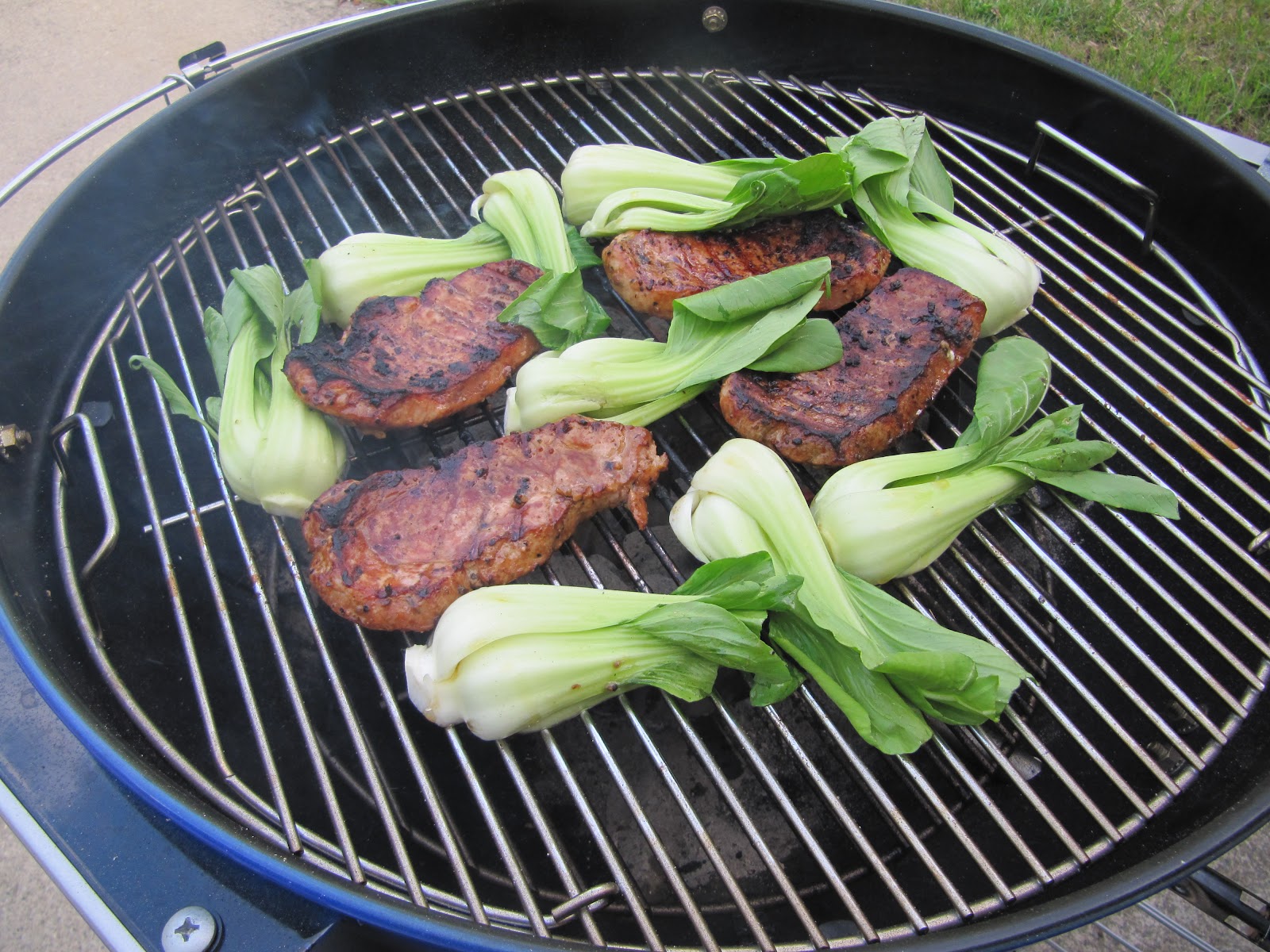 Grad Gastronomy: Grilled Pork Chops and Baby Bok Choy
