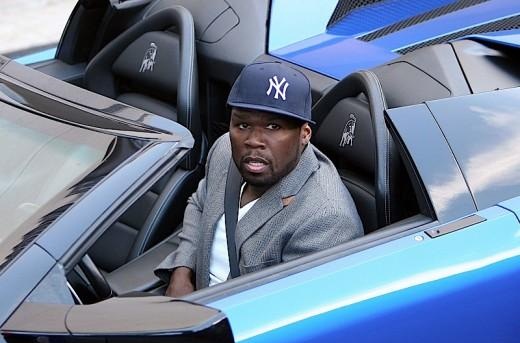 N28: 50 Cent Cruising L.A. In New Blue Lamborghini Murcielago