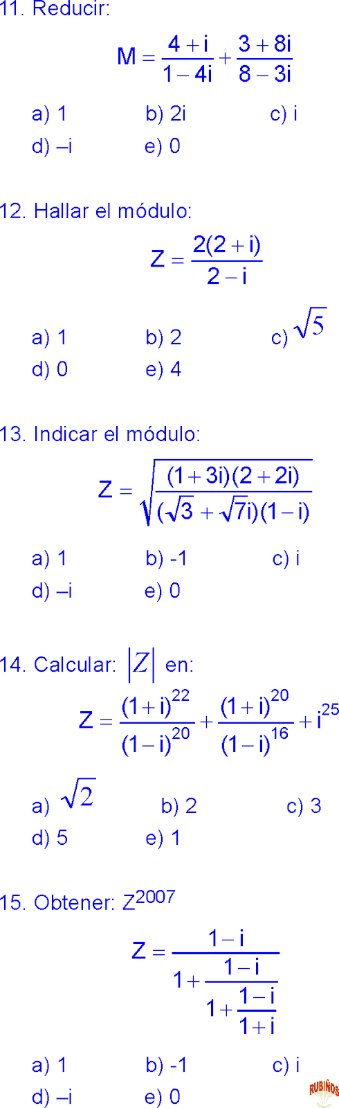 NUMEROS COMPLEJOS EJERCICIOS RESUELTOS PDF