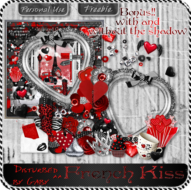 Disturbed PSP tutorials: Freebie Clusters: French Kiss