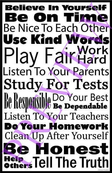 Johnson Creations: Important Words Poster