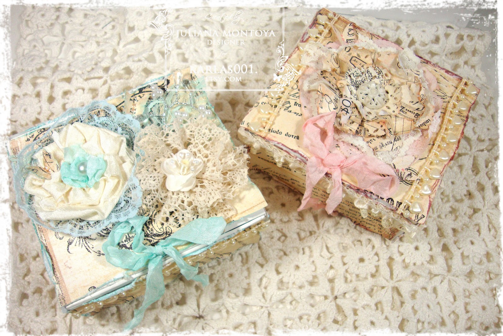 ShabbyChicJCouture : Shabby Chic Tattered Keepsake Boxes
