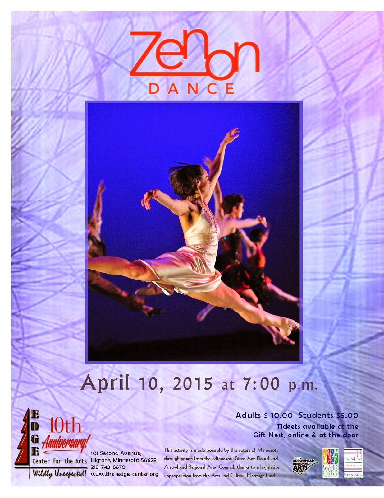 Edge Center for the Arts: Zenon Modern Dance Company Returning to the Edge