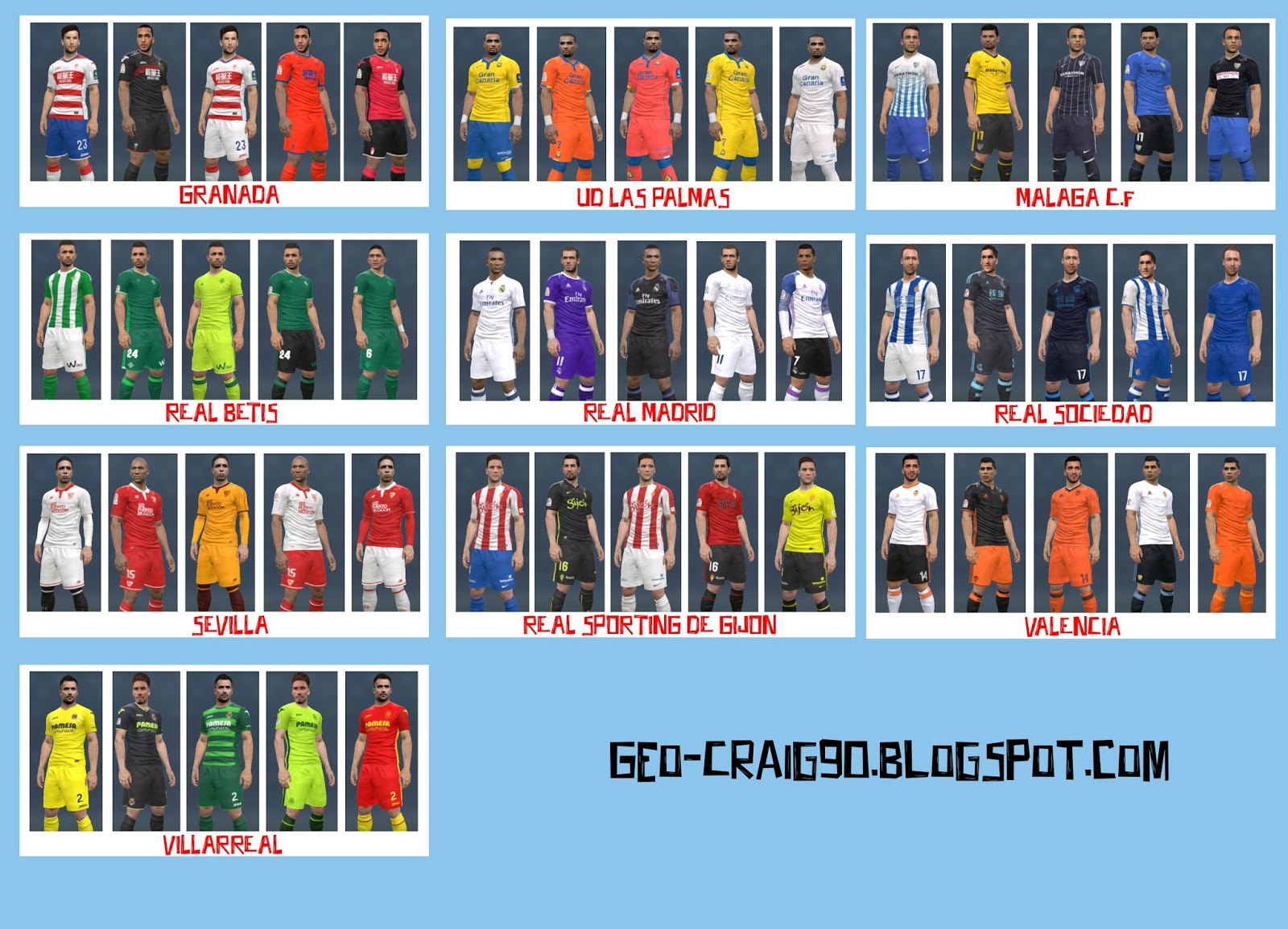 PES 2017 Kitpack LaLiga 16/17 - Pes Evolution HD