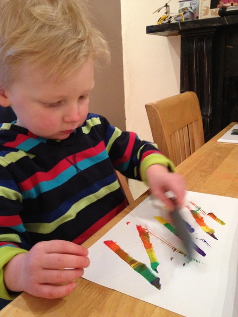 Berkeley Childminding: Comb painted rainbows