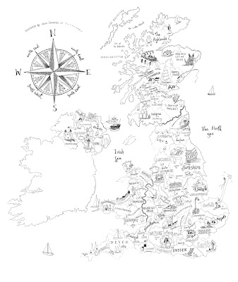 Illustrated map of UK