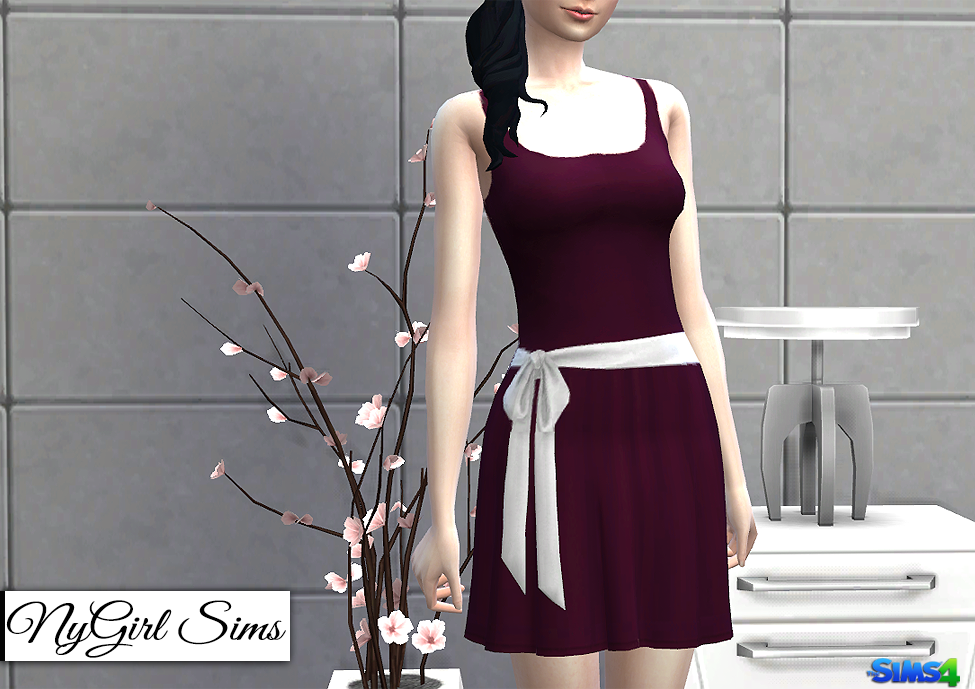 NyGirl Sims 4: Cross Back Sundress with Sash and Bow