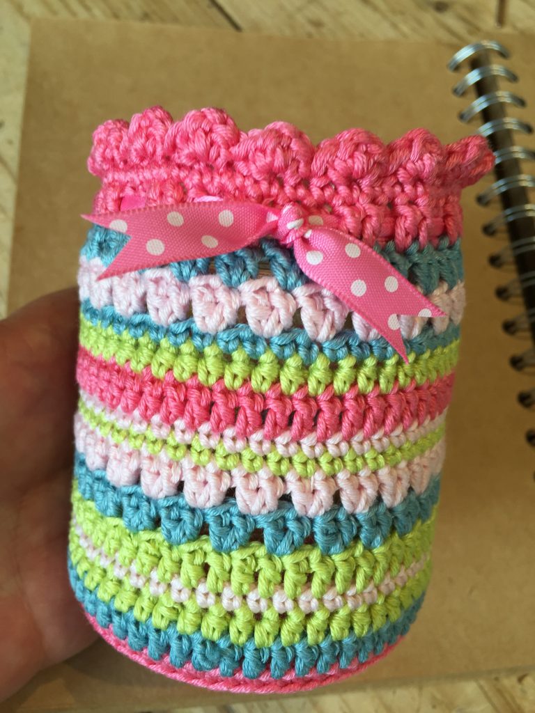 Ergahandmade: Crochet Jar Cover + Free Pattern Step By Step
