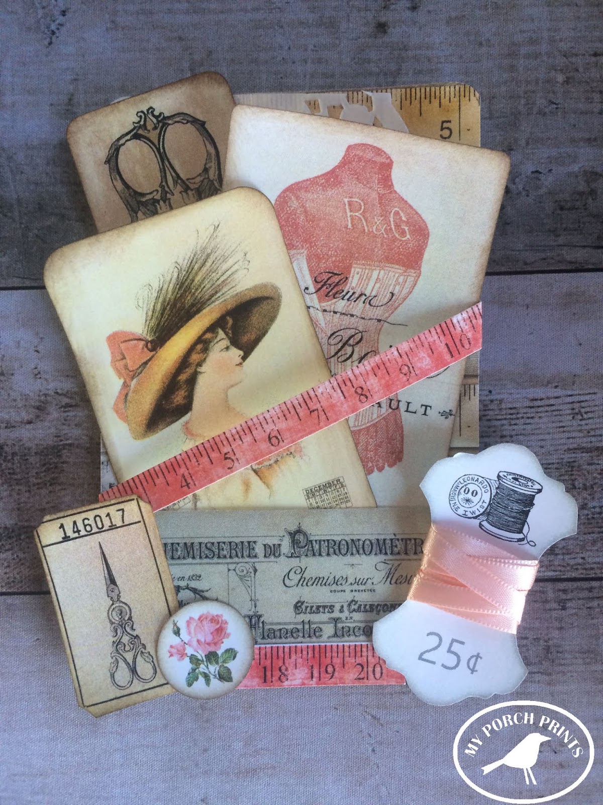 My Porch Prints: Seamstress Sewing Pocket Card Tutorial