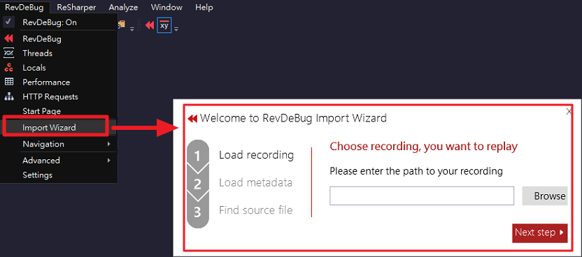 [Visual Studio] RevDeBug 基本操作
