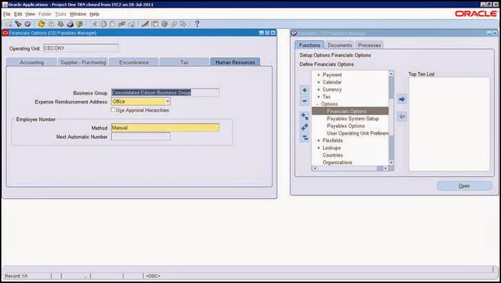 Oracle Applications: Oracle R12 Account Payables Screen Shots