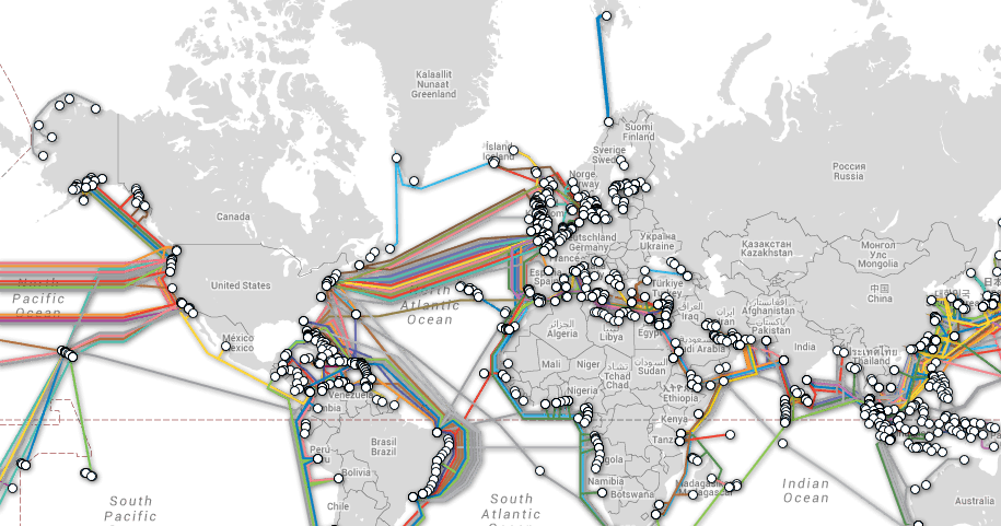 Submarine Cable Map - Shows all underwater cables and who owns them ...