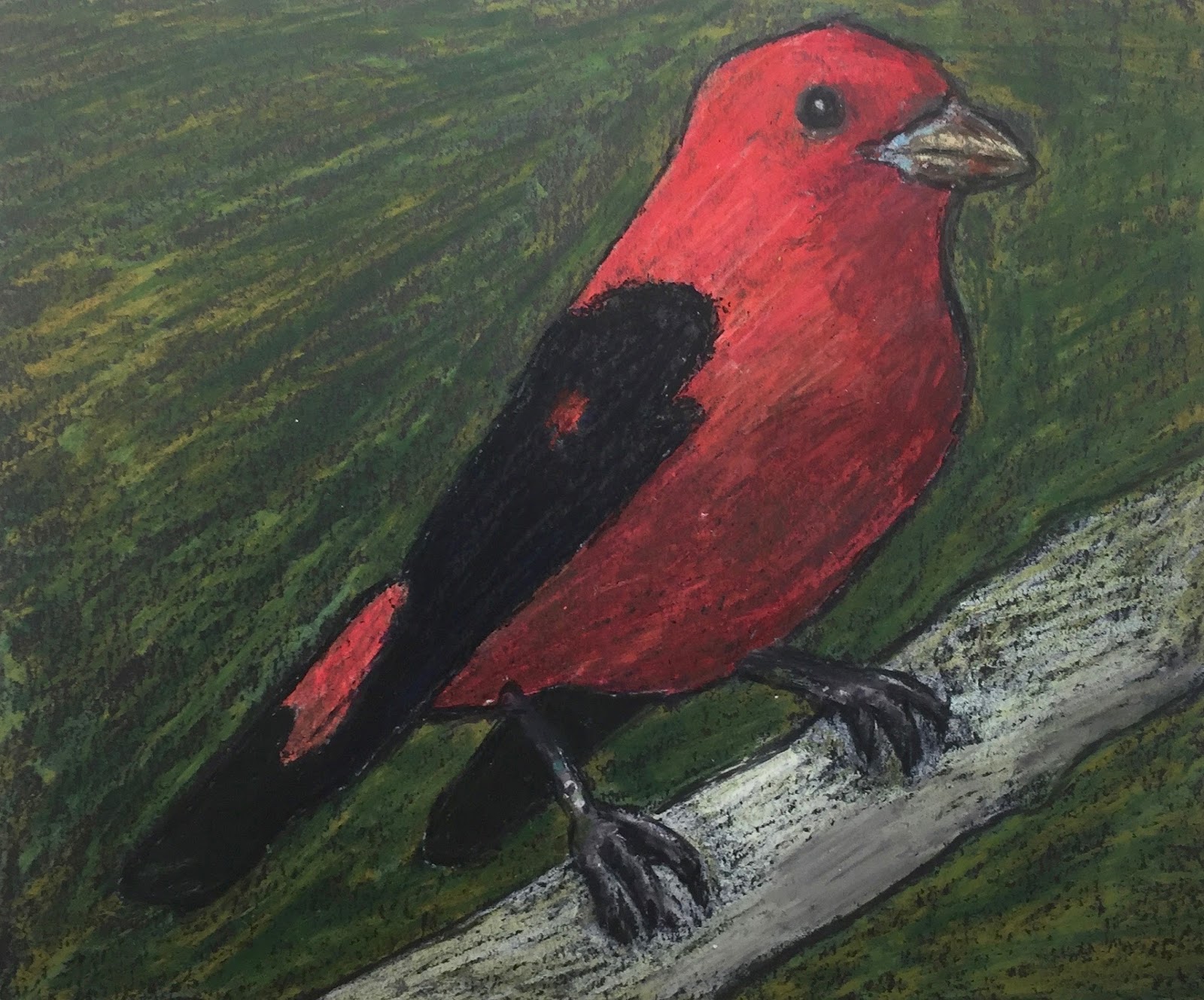 The Rolling Artroom: Oil Pastel Birds (7th-12th Grade General Art)