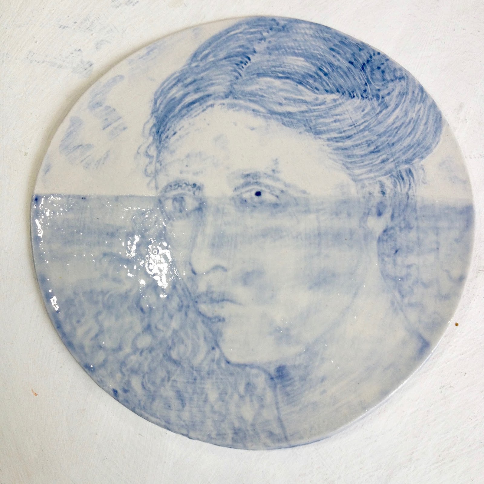 Ann-Marie Tully: 'Diluvian delft', cobalt paintings on porcelain