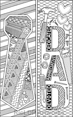 RicLDP Artworks: Coloring Bookmarks for Father's Day