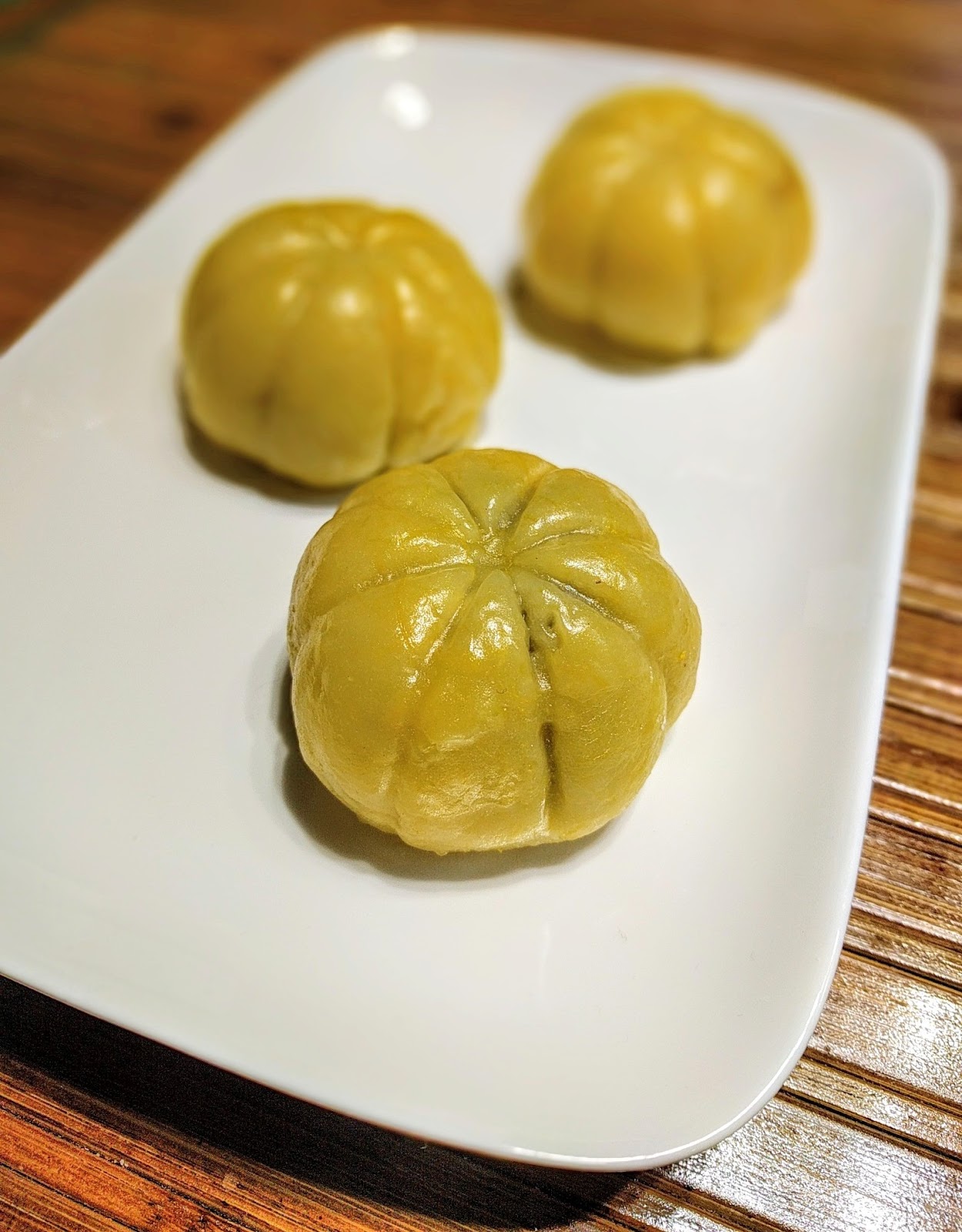 Steamed Butternut Squash Bun with Red Bean Paste
