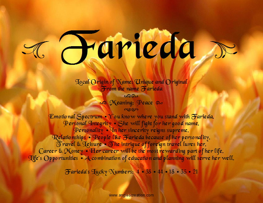 Farieda | Unique Names