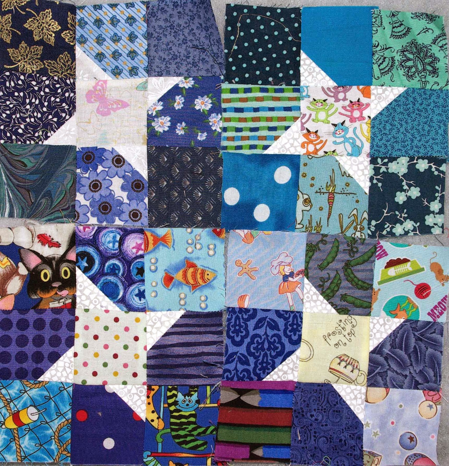 Sane, Crazy, Crumby Quilting: Rhapsody in Blue Scraps