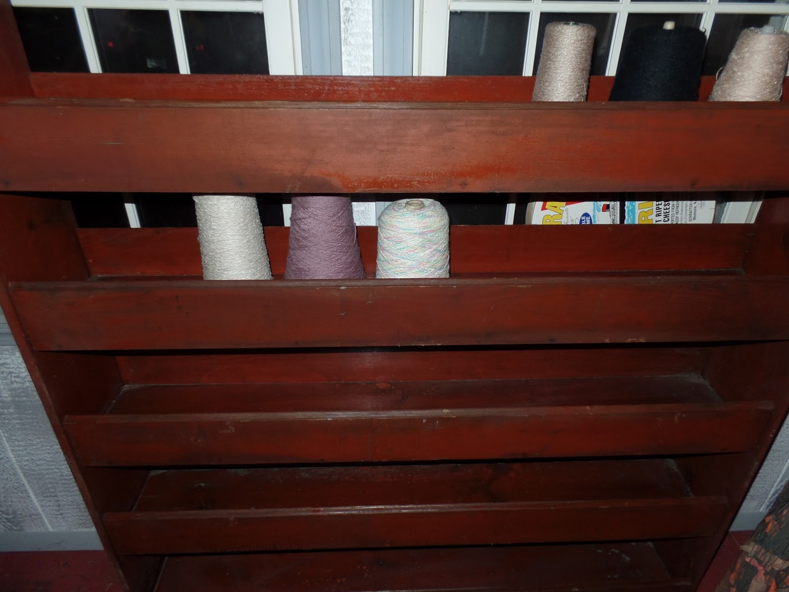 Log Cabin Antiques & Gifts: Interesting bin shelving unit