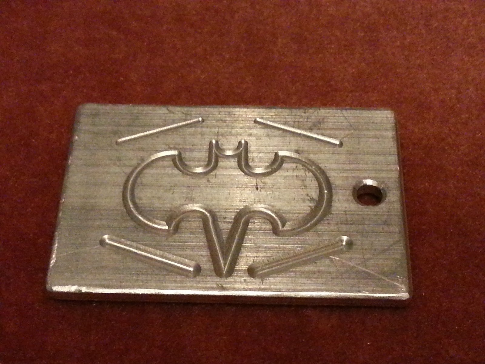 Derek's Projects: Show: CNC Milled Batman Tag