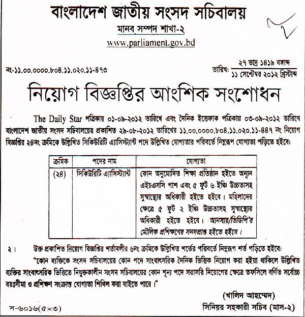 Newspaper Jobs: Daily Ittefaq, Date of Publication: September 17, 2012