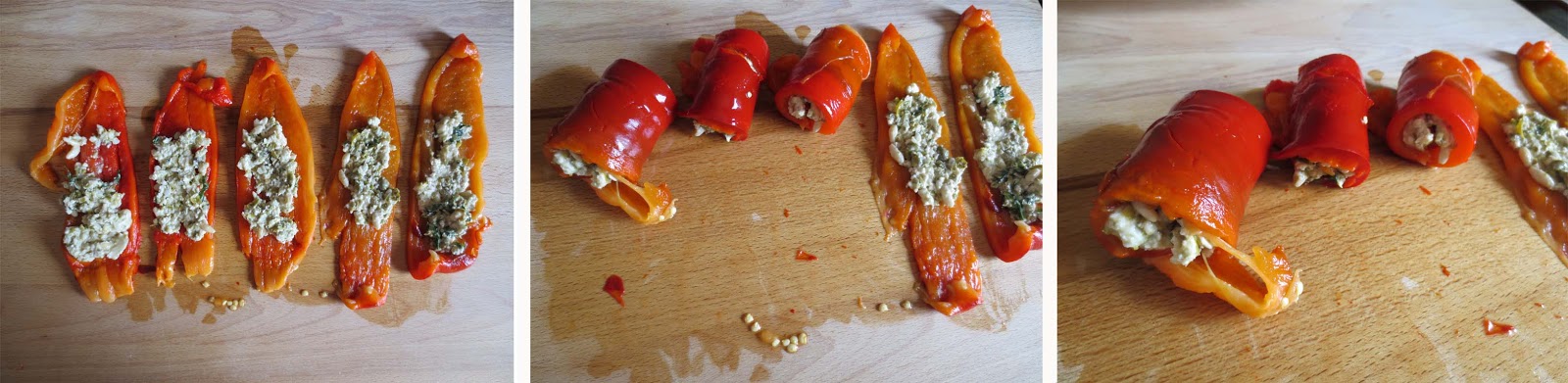 Spanish Kitchenette: Red pepper rolls :: Rollitos de pimientos