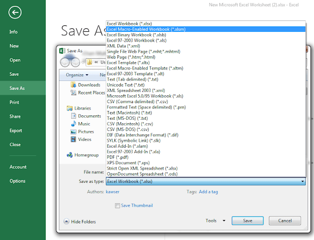 How to save workbooks that contain Macros