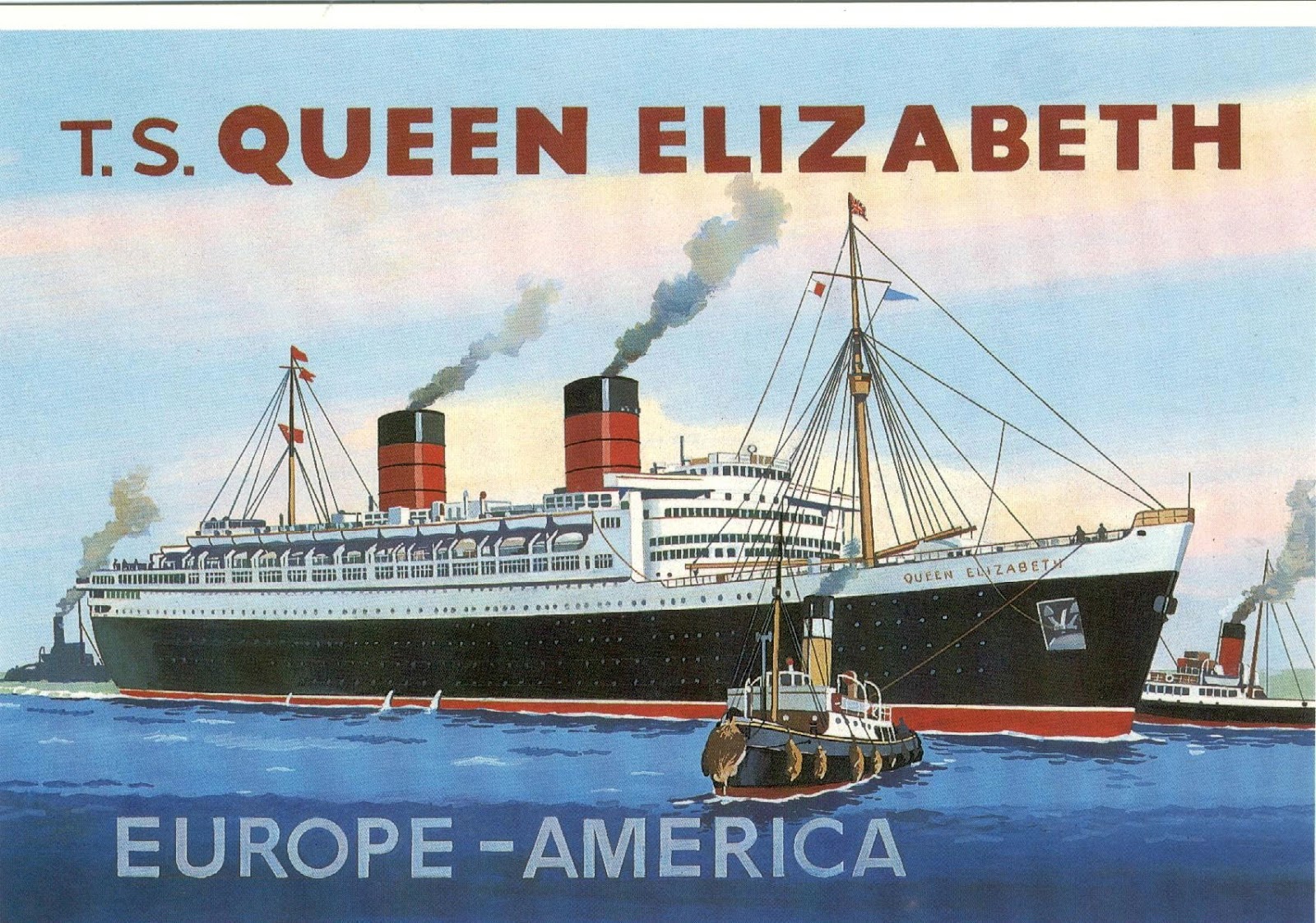 Postcard Tribute to the past of the Ocean Liners