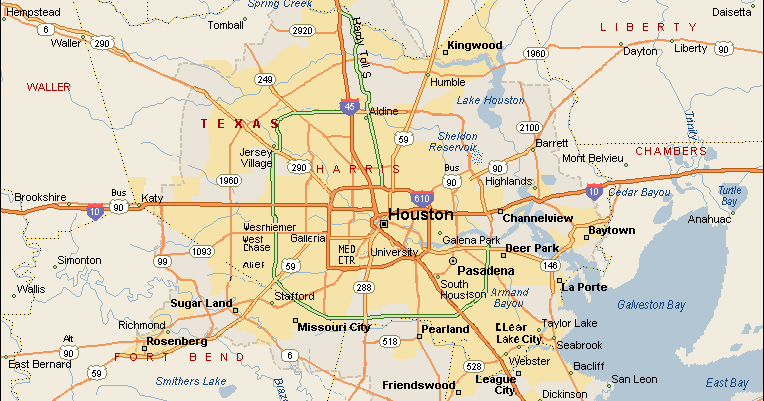 Map of Houston Texas - Free Printable Maps