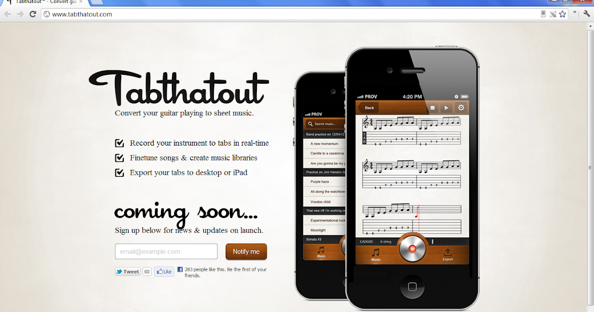 TabThatOut - Convert Your Guitar Playing To Sheet Music