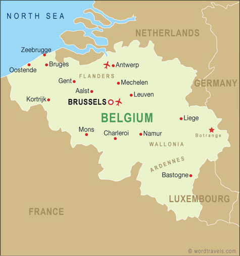 map of belgium and surrounding countries - list of love