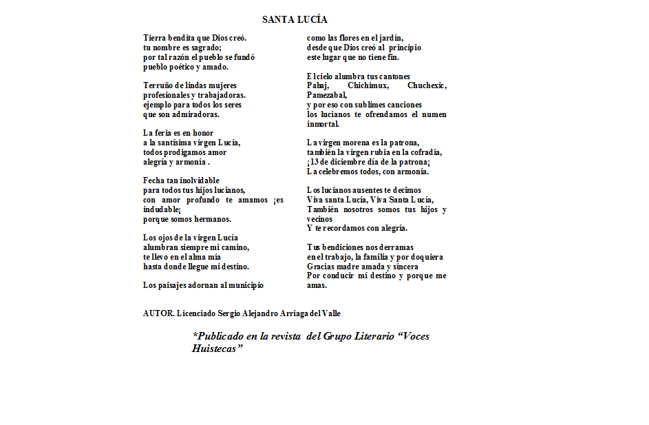 Historia de Santa Ana Huista, Huehuetenango: SANTA LUCÍA AUTOR. LIC ...