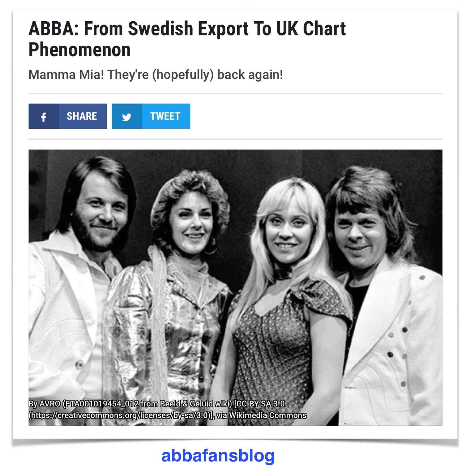 ABBA Fans Blog: Abba Article