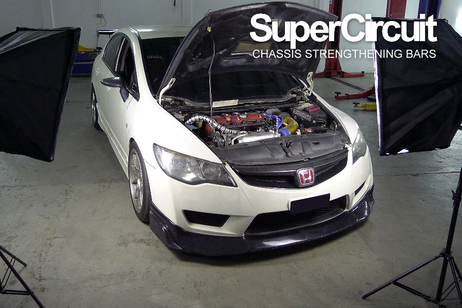 SUPERCIRCUIT CHASSIS STRENGTHENING BARS: Honda Civic FD2 Type-R Front ...