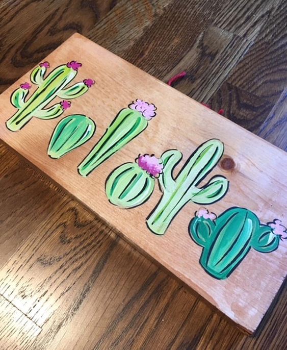 Cactus Wooden Signs