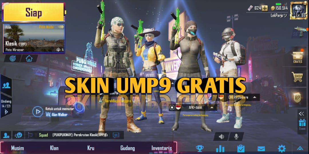 Cara Mendapatkan Skin Senjata UMP9 di PUBG Mobile - Denpono Blog
