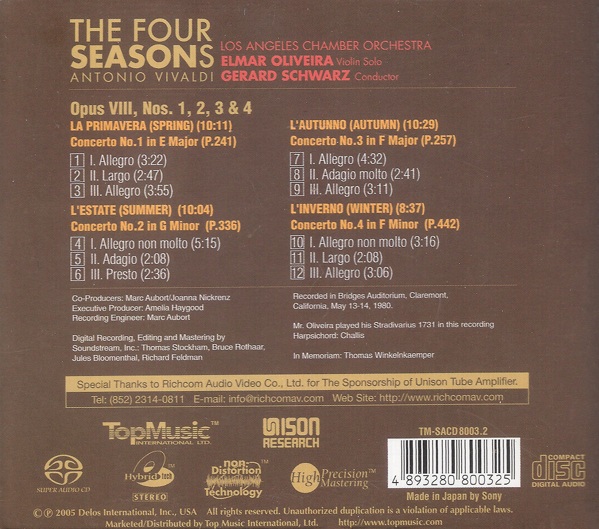 [Classical] Elmar Oliveira & Gerard Schwarz - Antonio Vivaldi - The ...
