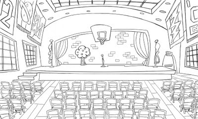 Proscenium Stage Layout Sketch Coloring Page