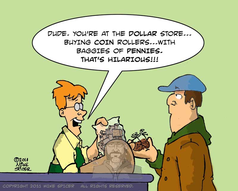 Mike Spicer Cartoonist / Caricaturist.: One Day at the Dollar Store...