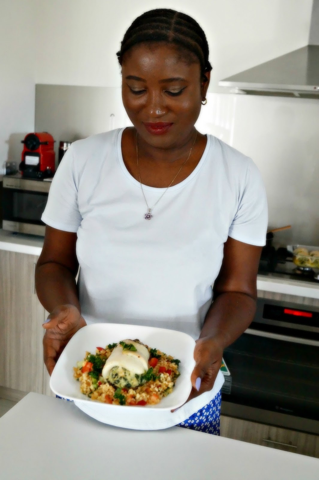 Basa Fillets Stuffed with Kalalu (Green) and Prawns Serve with Warm ...