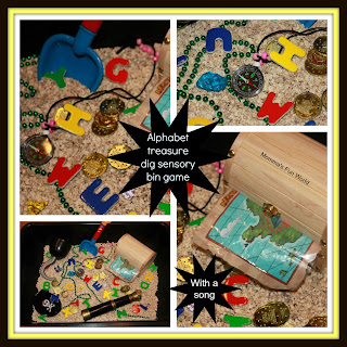 Momma's Fun World: Alphabet matching sensory bin game