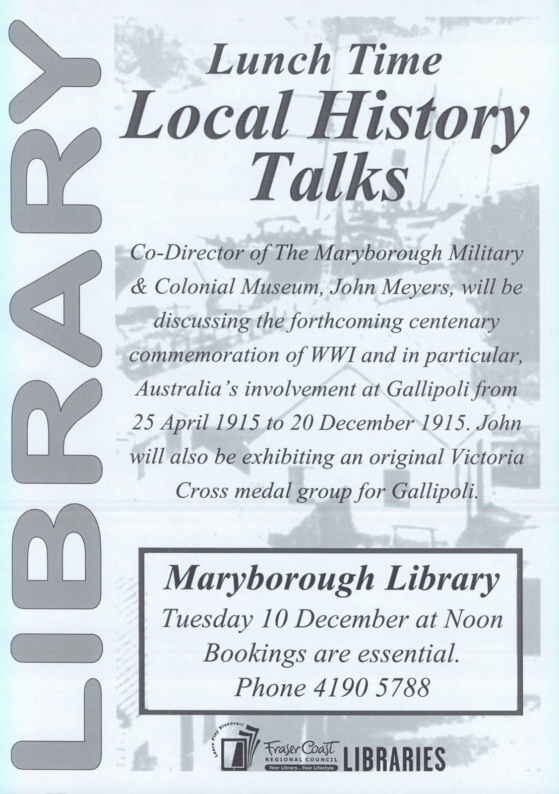 Fraser Coast Libraries Local History Blog: Lunch time Local History ...