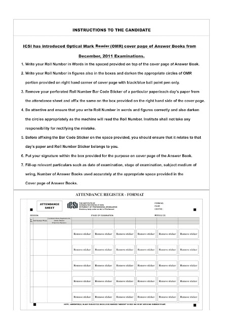 Instructions for CS December Exam's Answer Sheet ~ CS Helpers