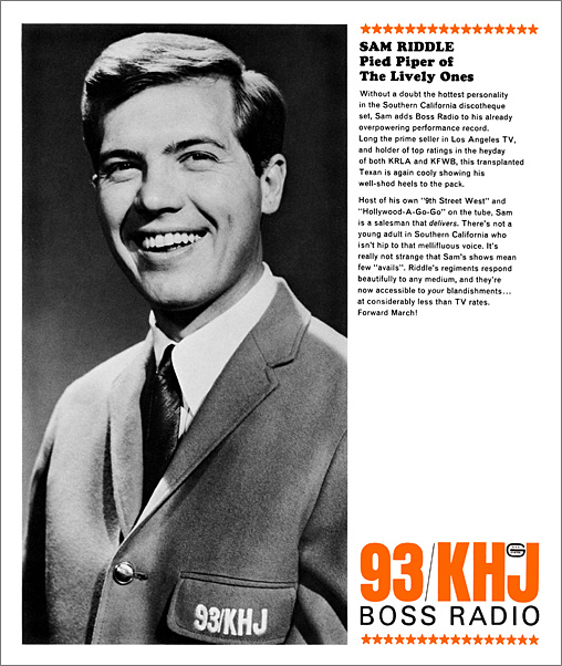 Sam Riddle 1965 KHJ Sales Sheet