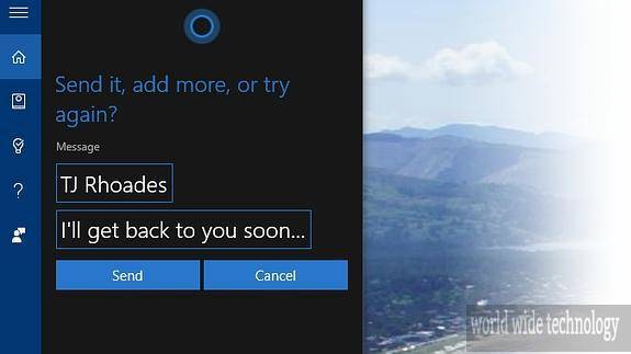 The virtual assistant Windows 10 allow you to send SMS from your ...